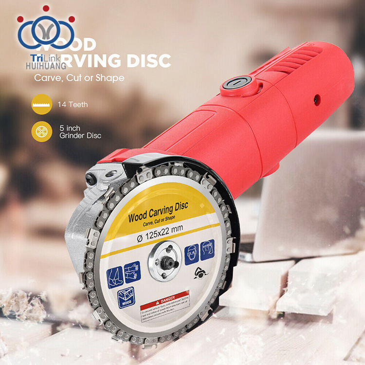 Wood Circular Saw Disc 5 Inch 14 Teeth Wood Carving Grinder Chain Disc ...